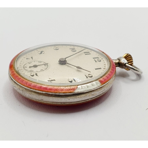 An early 20th century Rolex fob watch, with pink enamel decoration, 30 ...