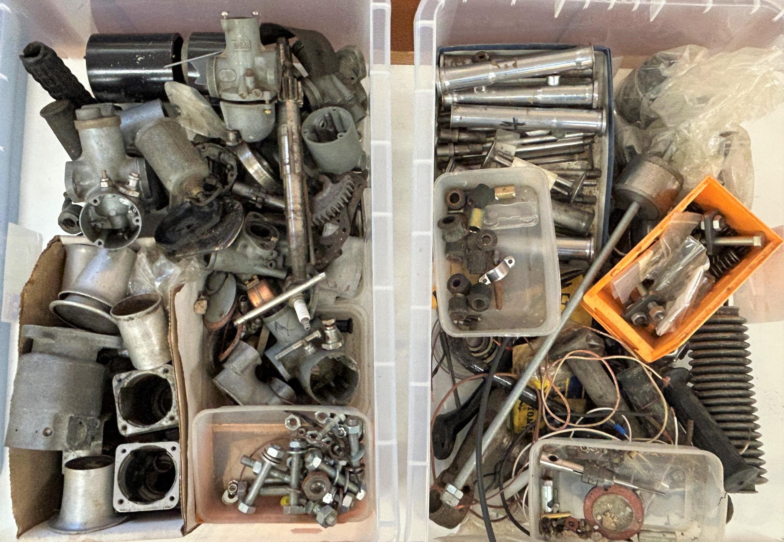 Assorted Triumph motorcycle parts, to include various carburettor and ...