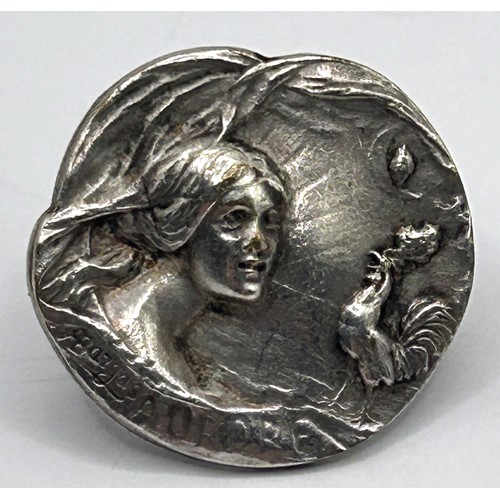 Two Armand Bargas silver buttons