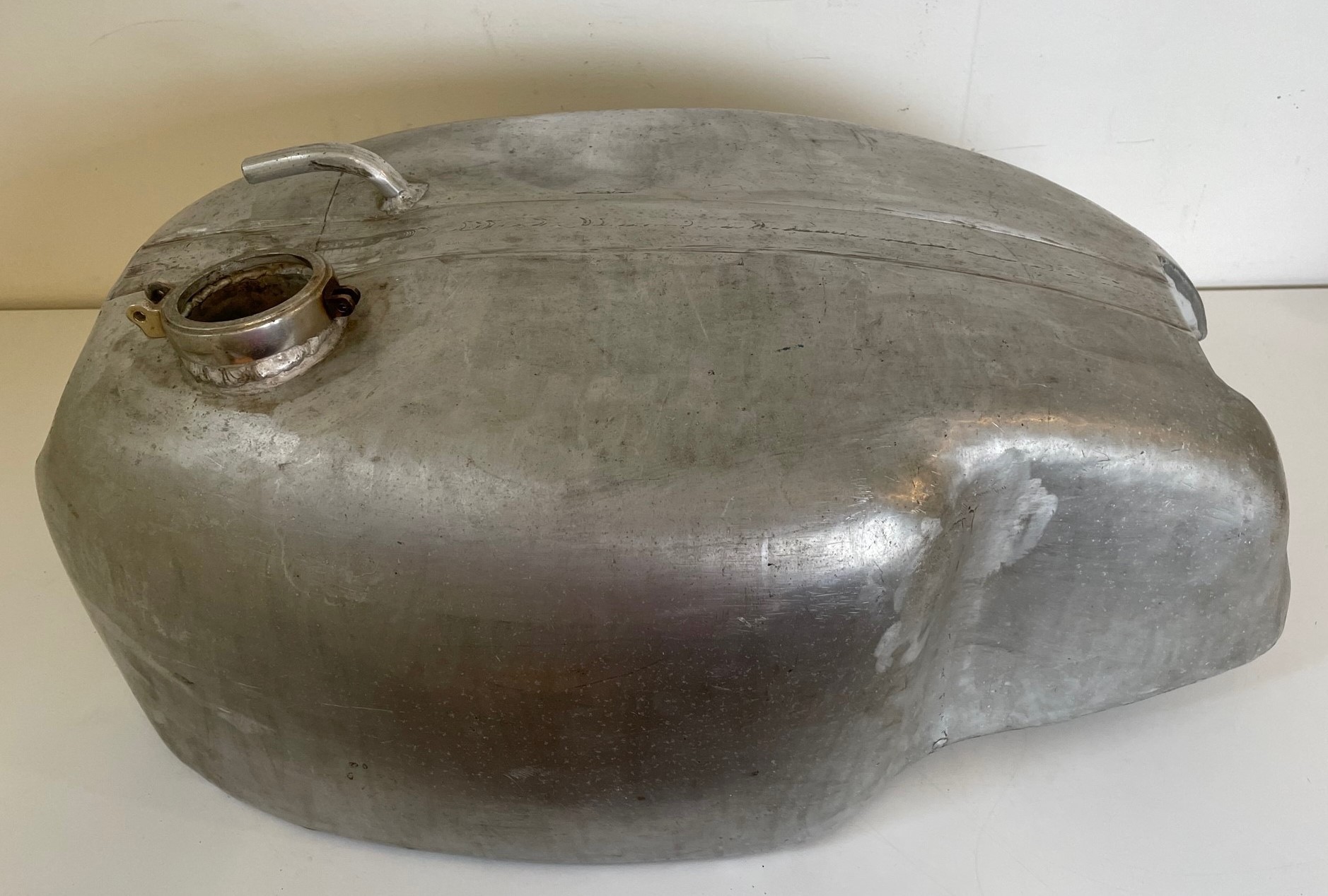 An alloy fuel tank, made for a Matchless G45