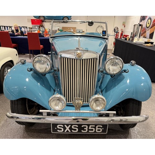 1951 MG TDRegistration number SXS 356Clipper blue with a mushroom ...