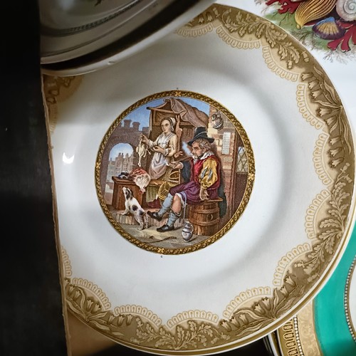 Assorted Prattware plates (box)