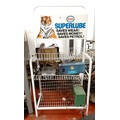An Esso Superlube forecourt stand, 64 cm wide, and four battery ...