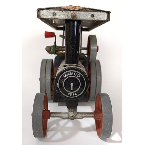 A Mahmod live steam engine, unboxed, two dolls and a gramophone