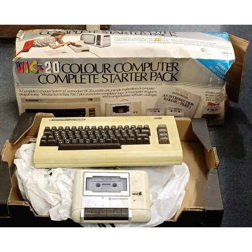 A Commadore VIC-20 colour computer, boxed, and an Amstrad 512K home ...