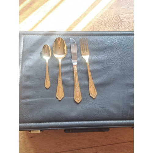Sbs Bestecke Solingen 23/24 Karat Gold Plated Cutlery Set 70 Pieces In This Set Including Serving Cu