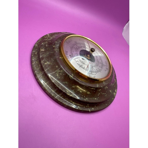 Marble And Glass Barometer, Thermometer By Daymaster.