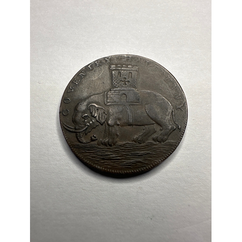1793 Coventry Elephant And Lady Half Penny