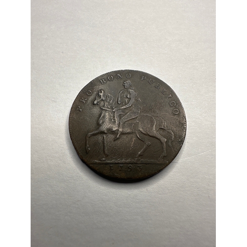 1793 Coventry Elephant And Lady Half Penny
