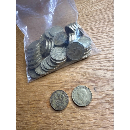 40 X 1942 Bronze Three Pence Coins