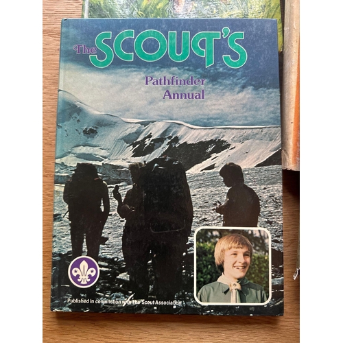 7 x Scout books and pack of playing cards. 5 x pathfinder scout annuals ...