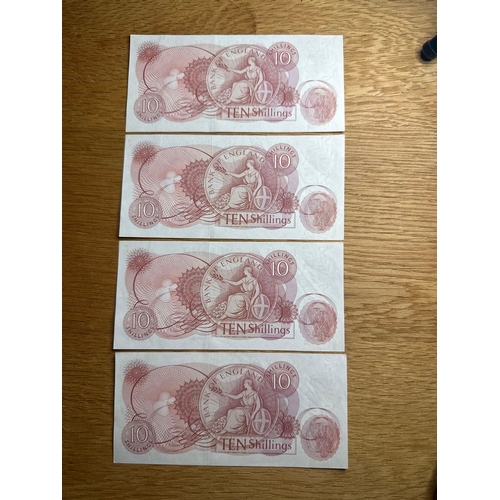 4 X Crisp Ten Shilling Notes Consecutive Fforde 62R888098 - 100 (One ...