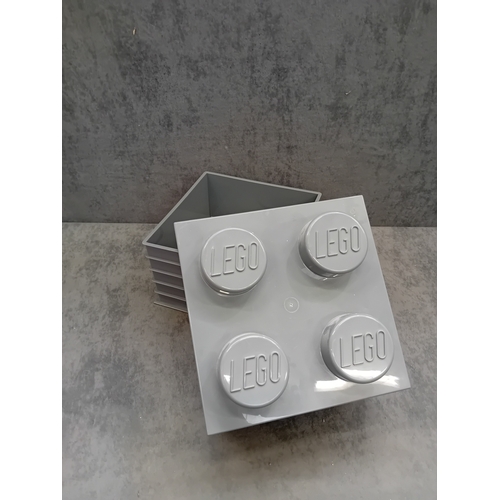 lot of 3 Lego storage boxes various sizes and colors