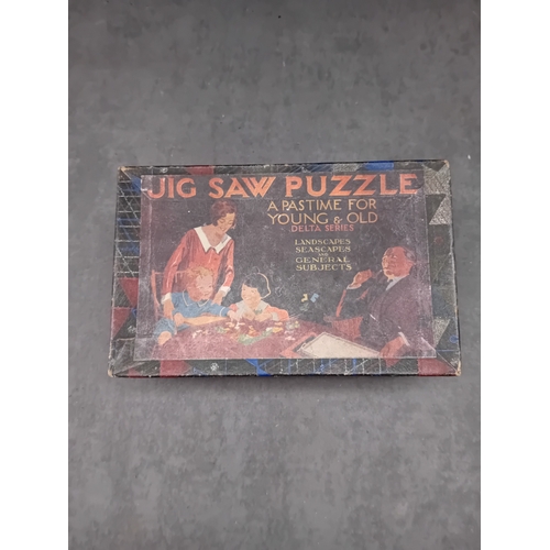 VERY HARD TO FIND Vintage 1930s Delta Fine cut jigsaw puzzle of sunset ...