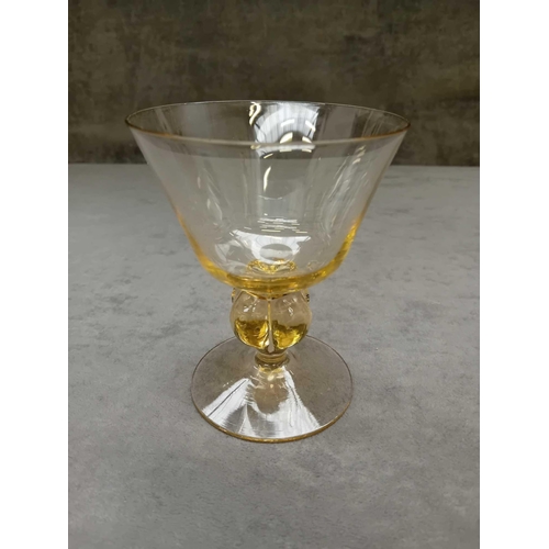 5 x Swedish Crystal gulli glasses 6 x Pasabahce Turkish glass low bowl
