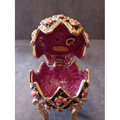 Emerald secrets Faberge egg style Music box As pictured&