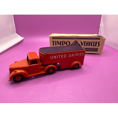 Rare Timpo Articulated Van, with United Daries decales in Red and Black ...