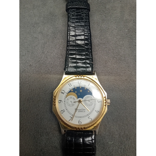 4 x gold coloured watches, Timex Quartz 392 k cell, CRRUJU 2266 ...