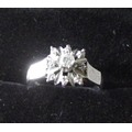Nice quality 18ct white gold snow flake design Diamond set ring ,size L ...