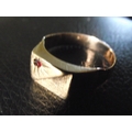 Gents broken 14ct gold signet ring set with small redstone unmarked ...