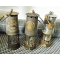 3x Eccles miners lamps 1 type N06 with 4 Markham pit checks attached to ...