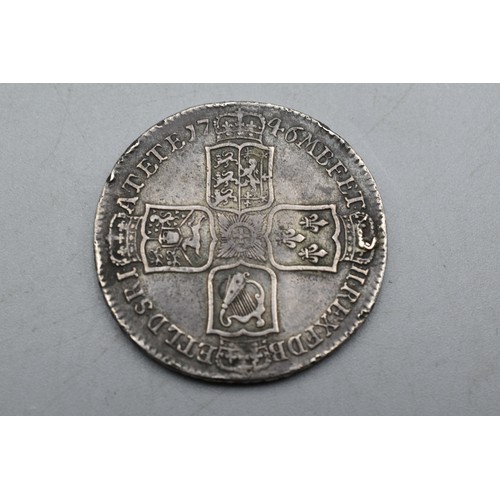 1746 Lima George II Silver Half Crown Coin