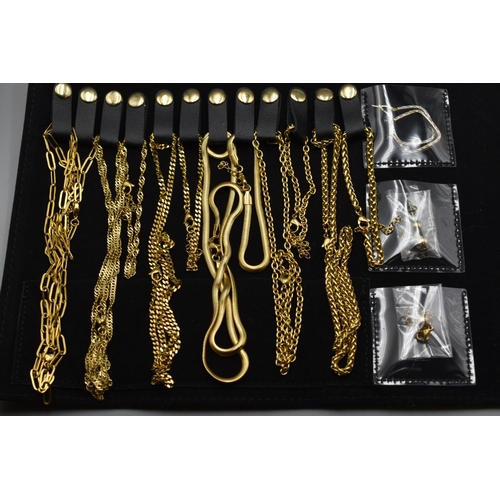 Jewellery Wrap Containing a Large Selection of Gold Plated Necklaces ...