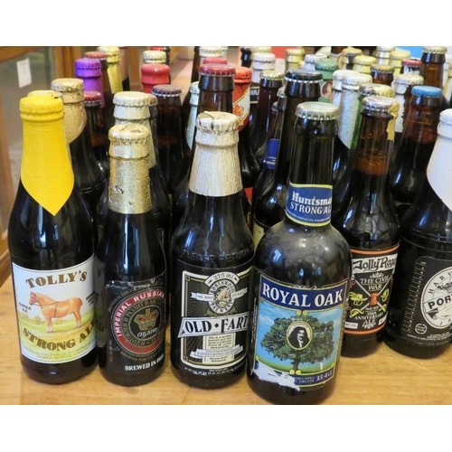 A large collection of vintage bottled British beers mainly 1970s-1990s ...
