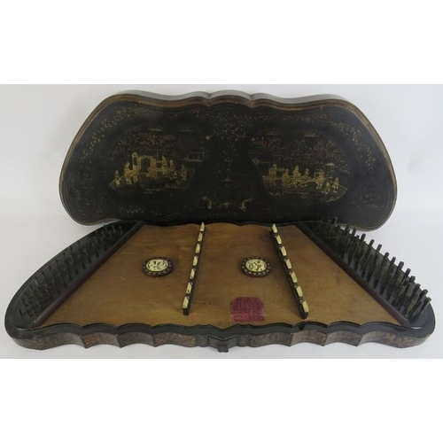 A Chinese Yangqin hammered dulcimer musical instrument, late 19th/early ...