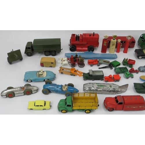 A collection of Dinky, Corgi and Lesley diecast metal tin toy vehicles and models. (Quantity). Condi