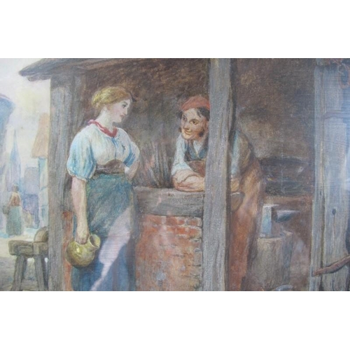 John Dawson Watson RWS RBA (1832-1895) - 'The Village Smithy ...