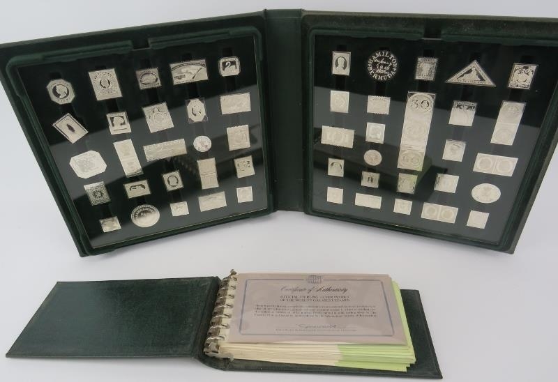 A double cased Official Sterling Silver Proofs of the Greatest Stamps ...