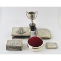 Mixed silver collectables including a London Irish Rifles matchbox ...