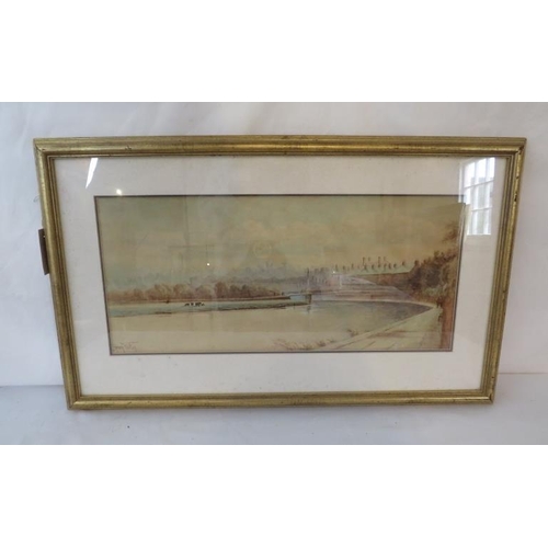 Henry Walton 1746-1813. Framed and glazed watercolour. Walkway by the ...