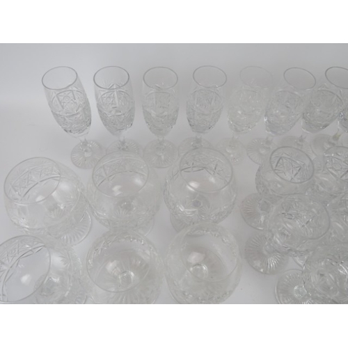 A large group of Thomas Webb cut crystal glass drinking glasses ...