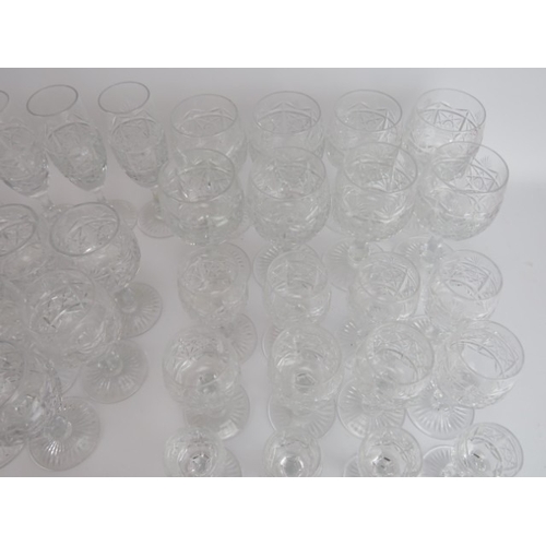 A large group of Thomas Webb cut crystal glass drinking glasses ...