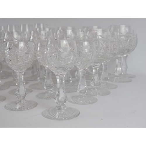 A large group of Thomas Webb cut crystal glass drinking glasses ...