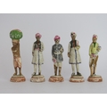Five Indian Sikh painted plaster and clay figures, probably late 19th ...