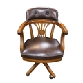 Impressive Oak Leather Desk Chair
