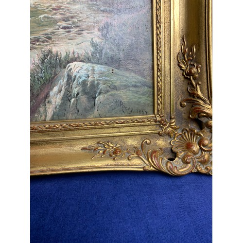 Vintage Print on Canvas of S. R. Perry's "Lock Etive" - Frame Measures ...