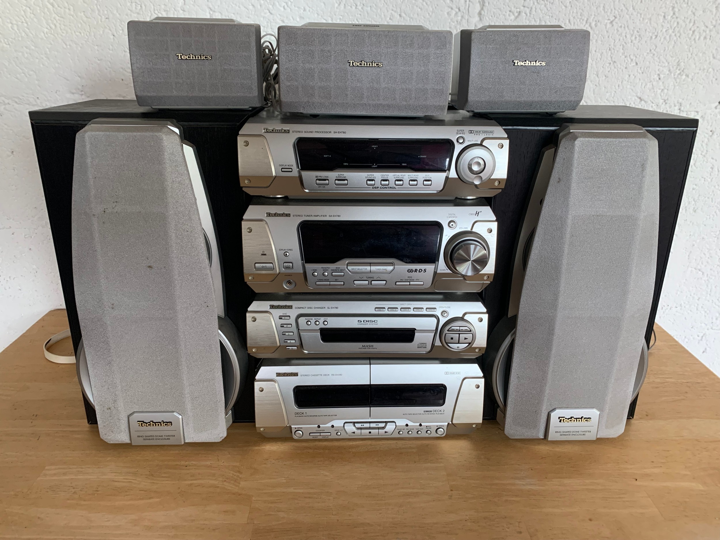 Technics SA-EH780 Separates HiFi with Surround Sound Speakers, Cassette ...