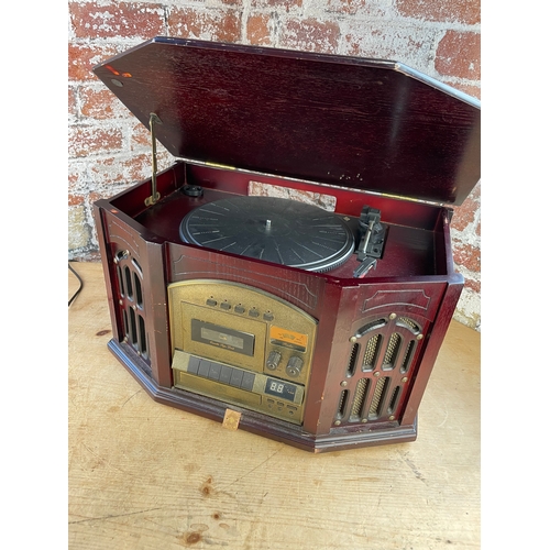Vintage Style Record Player With CD & Cassette Deck.