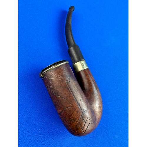 Carved & Decorated Oom-Paul Smoking Pipe, Anglo Saxon War Carving ...