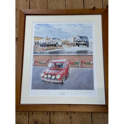 Signed Limited Edition Italian Job Print By Brian Sapsford "Flying High"