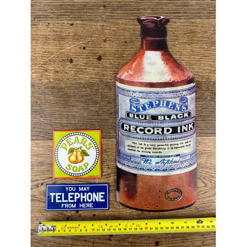 Pears Soap, You May Telephone From Here Enamel Signs with Stephens Blue ...