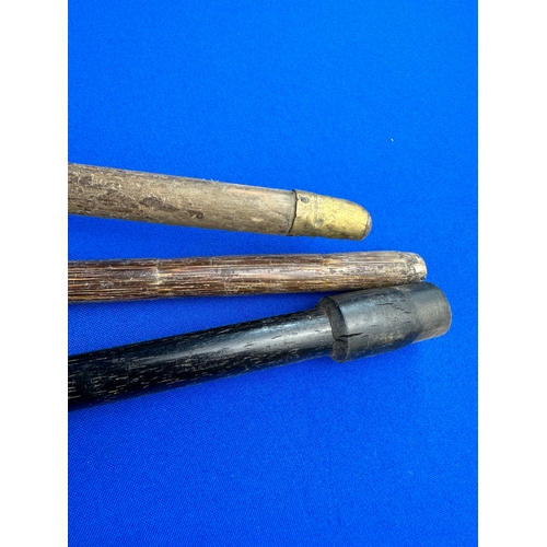 Three Silver Topped Walking Canes