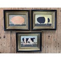 Three Farmyard Animal Prints by Warren Kimble