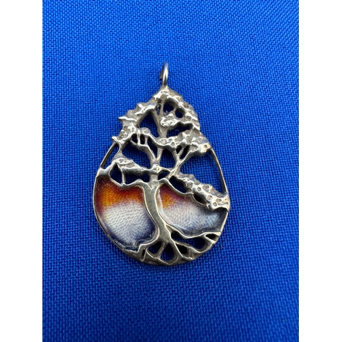 Silver and Enamel Pendant by Pat Cheney. Stamped PPC 925 to Reverse.