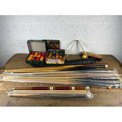 6 As New Pool Cues and More Used Cues inc. Superleague 21oz 4 Piece ...