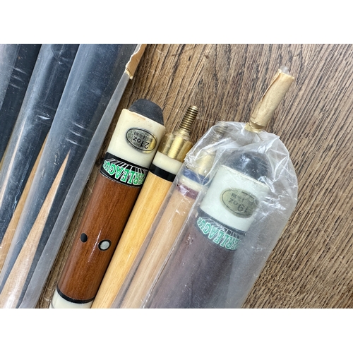 6 As New Pool Cues and More Used Cues inc. Superleague 21oz 4 Piece ...